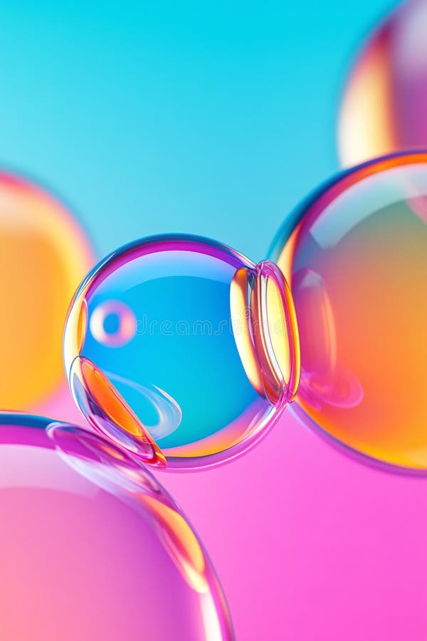 Colorful Abstract Bubbles on a Vibrant Gradient Background with Neutral ...