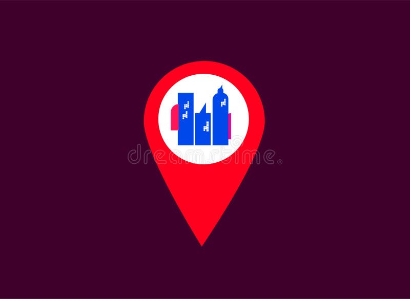 Colorful Abstract Building Location Symbols Stock Illustration ...