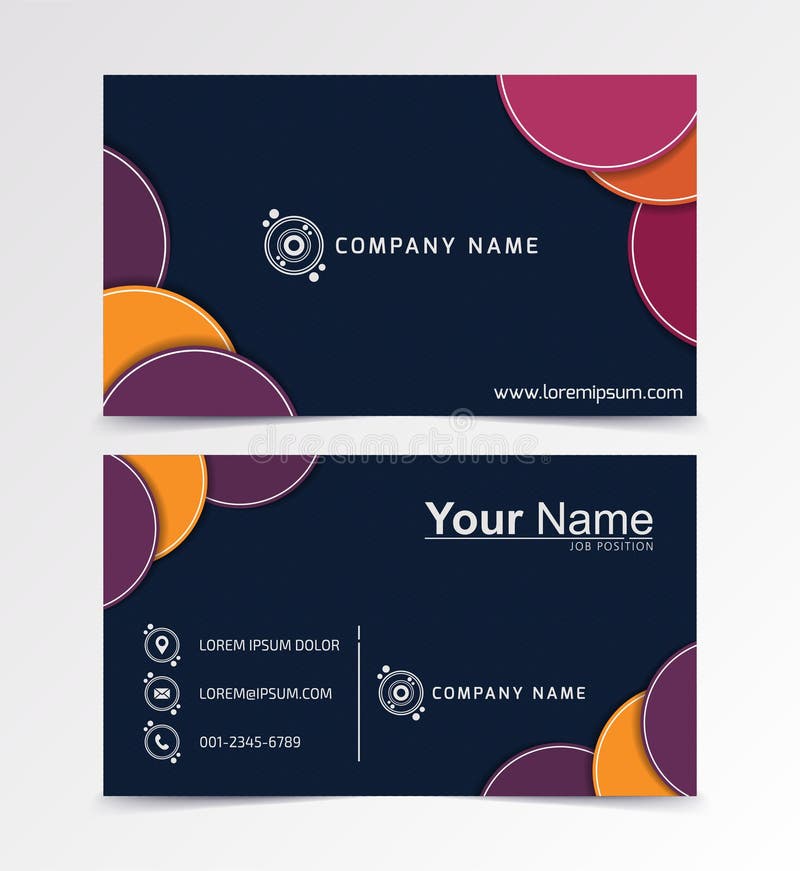 Colorful Abstract Business Card Template Stock Vector - Illustration of ...