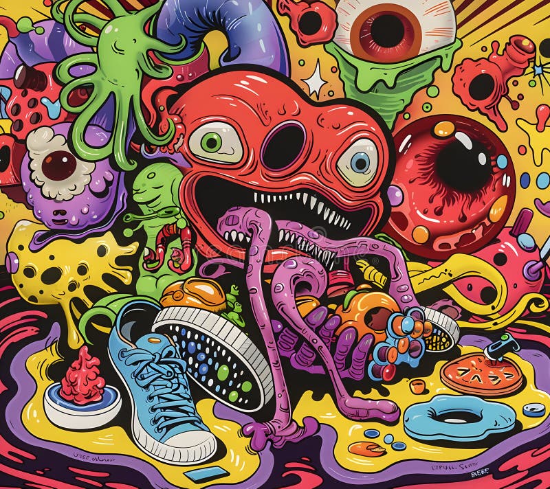 Trippy Cartoon Art Trippy Psychedelic Demons And Monsters! I'm Winding