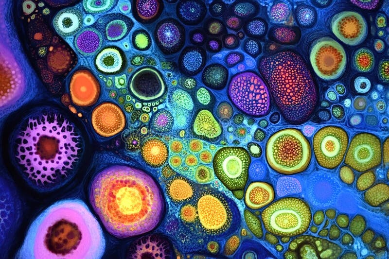 Colorful Abstract Cells Forming an Organic Pattern Creating a ...