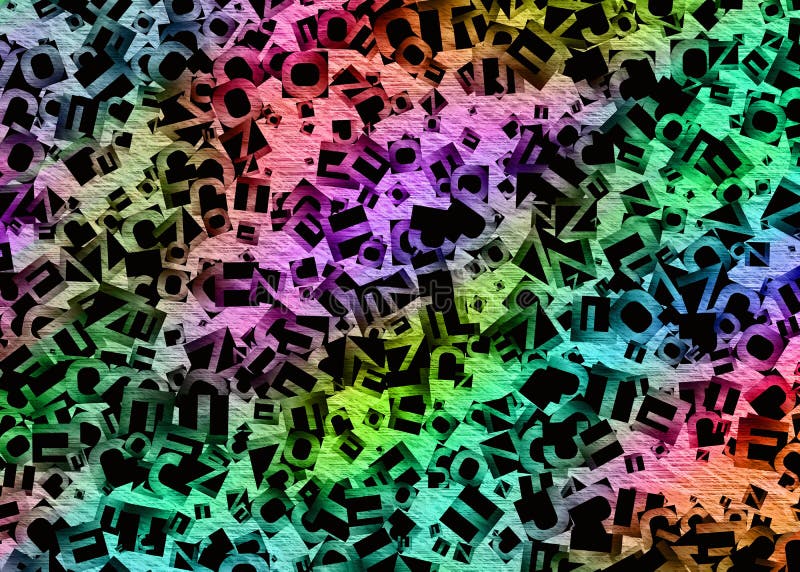 Colorful Abstract Chaotic Alphabet Letters Stock Illustration ...