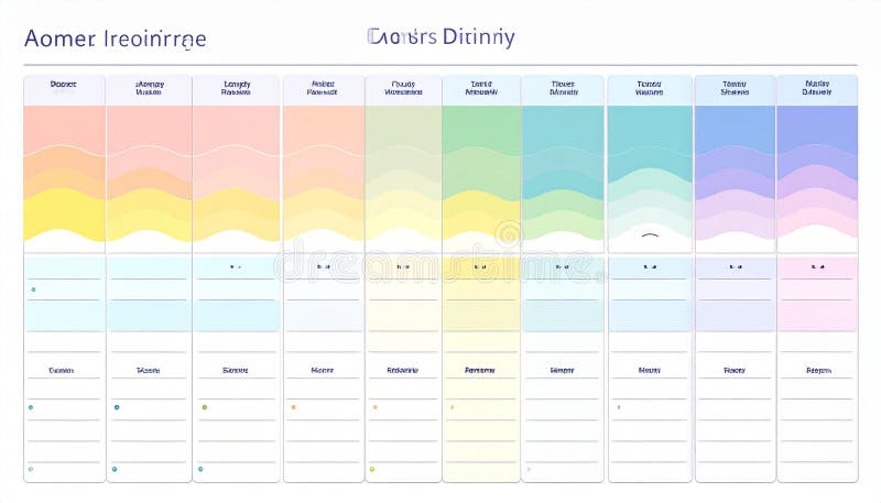 Colorful Abstract Chart or Schedule Template Stock Illustration ...