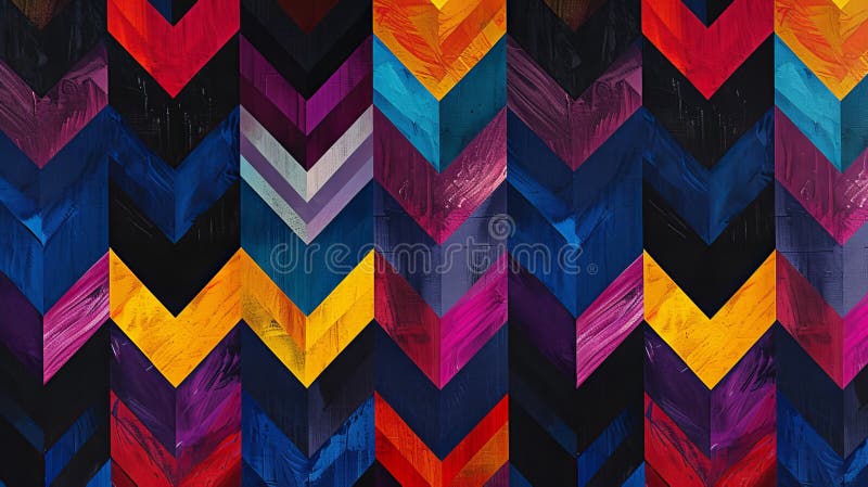 Colorful Abstract Chevron Pattern with Vibrant Textures, Modern Art ...