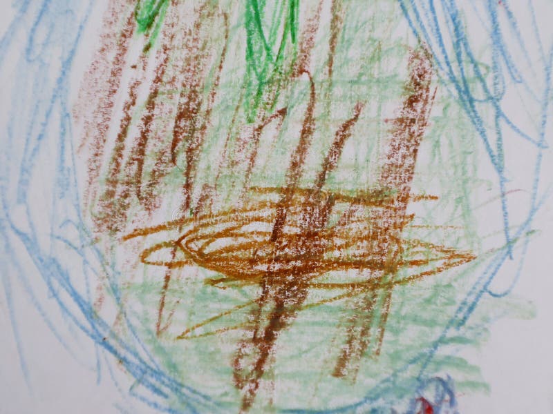 Colorful Abstract Child`s Drawing Stock Illustration - Illustration of ...