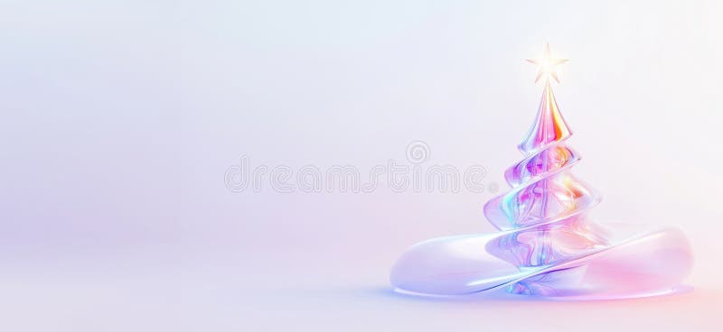 Colorful Abstract Christmas Tree Design with Spiral Shape and Glowing ...