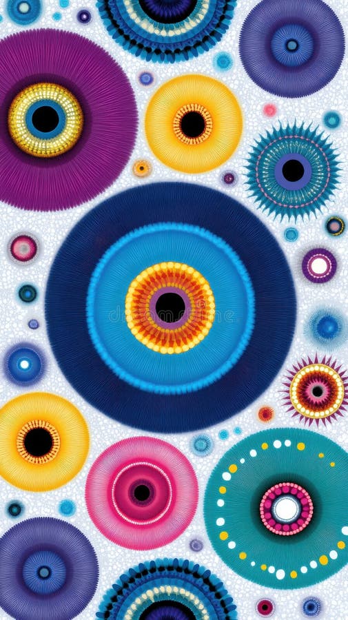 Colorful Abstract Circles Creating a Vibrant Pattern with Various Sizes ...