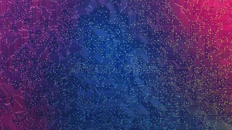 Colorful Abstract Circuit Board Background Interconnected Network with ...