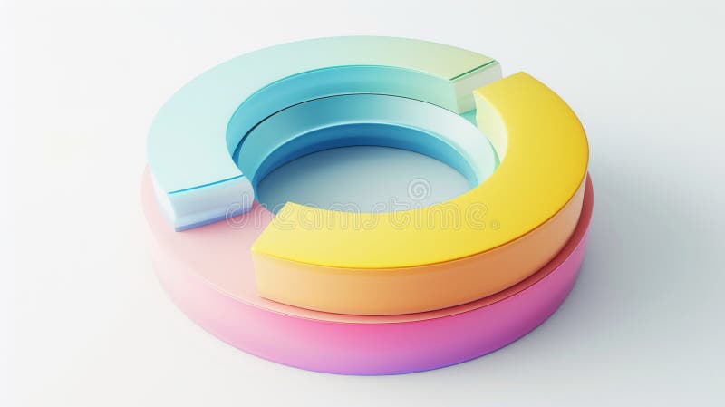 Colorful Abstract Circular 3D Diagram with Segmented Rings Stock ...