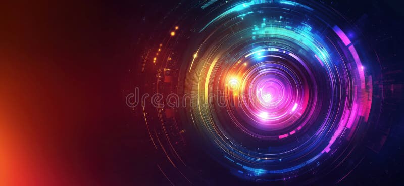 Colorful Abstract Circular Light Patterns with Glowing Effects and ...