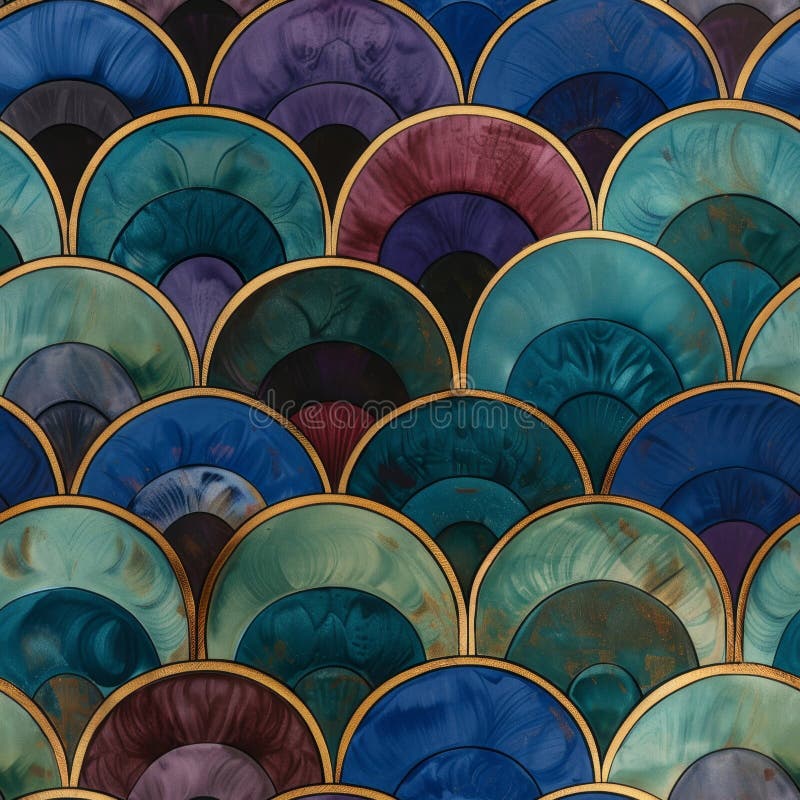 Colorful Abstract Circular Patterns with Golden Accents Stock Image ...