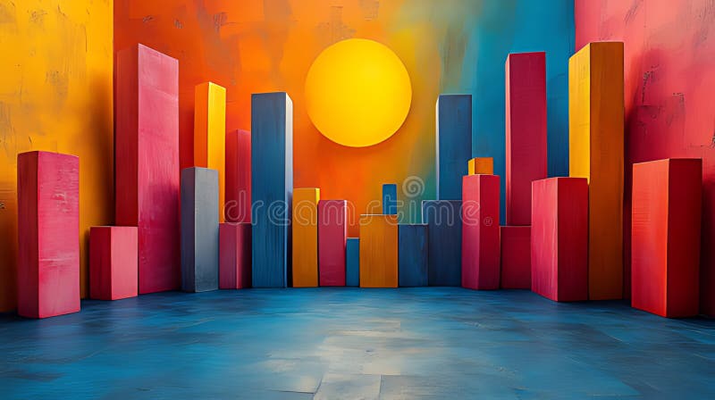Colorful Abstract City Backdrop, Studio, Product Display Stock ...