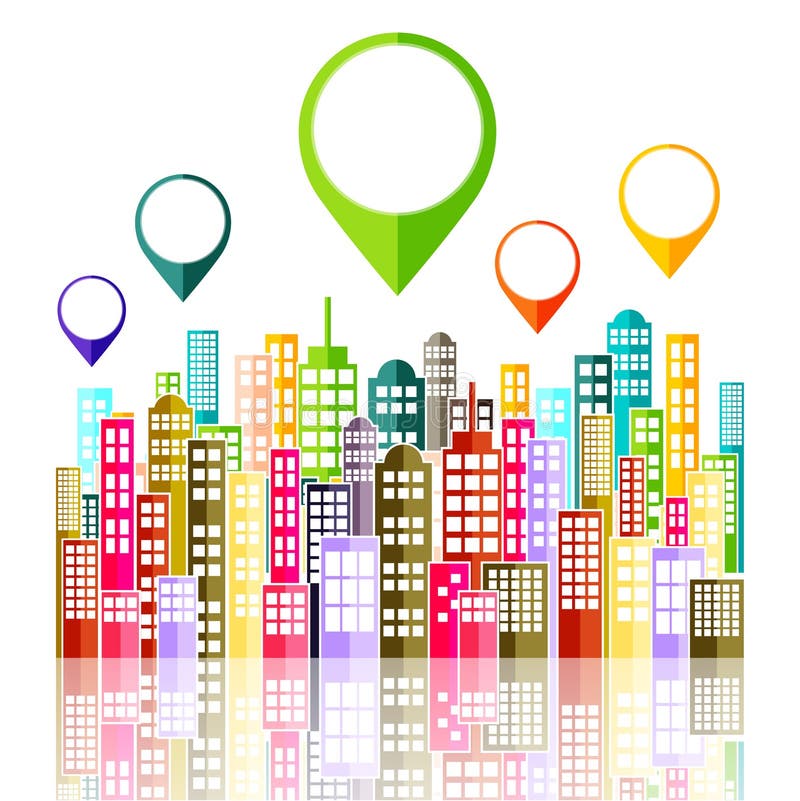 Colorful Abstract City Skyline Vector. Stock Vector - Illustration of ...