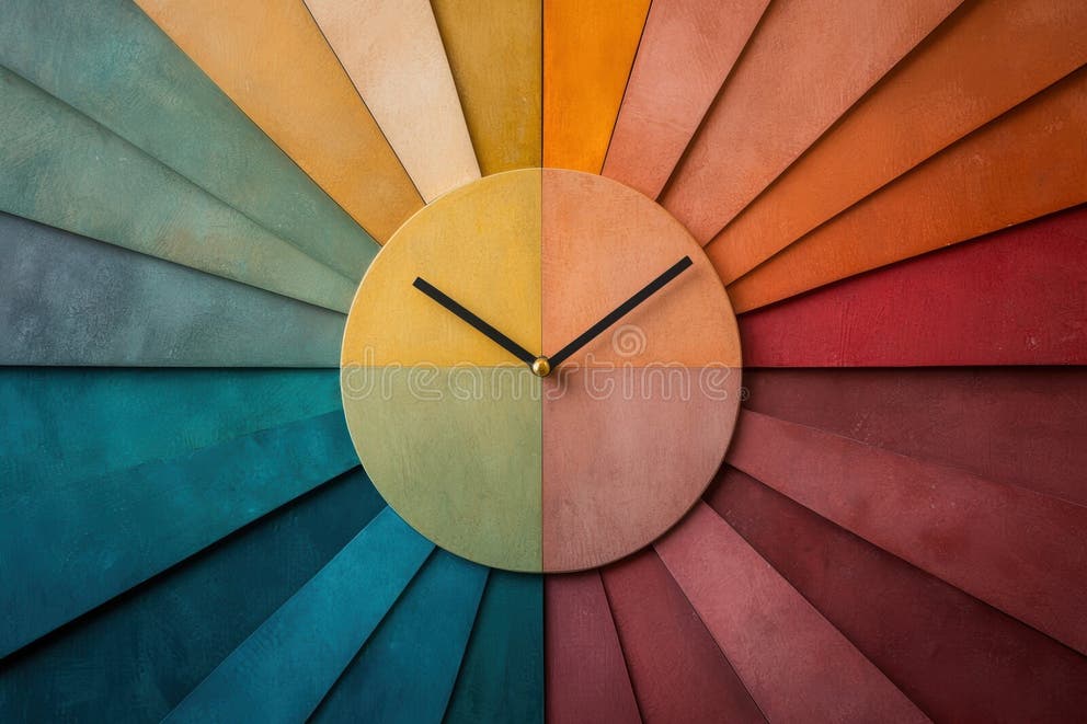 Colorful Abstract Clock Face Stock Illustration - Illustration of ...