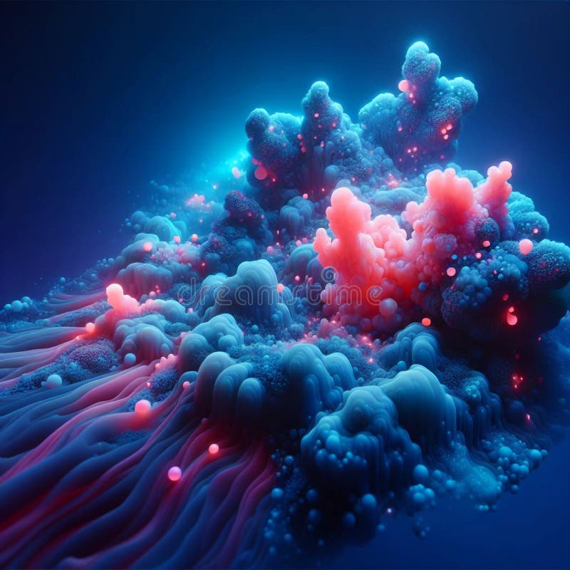 Colorful, Abstract Cloud Formation with Glowing Lights Resembling a ... Colorful, Abstract Cloud Formation with Glowing Lights Resembling a ...