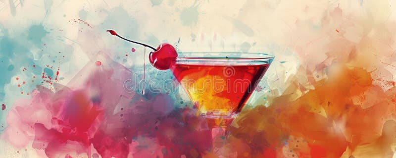 Colorful Abstract Cocktail - Vibrant Art Illustration Stock Photo ...