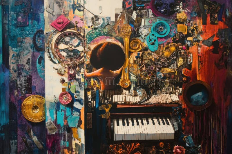 Colorful Abstract Collage Art Stock Image - Image of eclectic, artistic ...