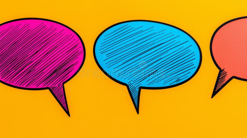 Colorful Abstract Collage of Speech Bubbles on Bright Background for ...