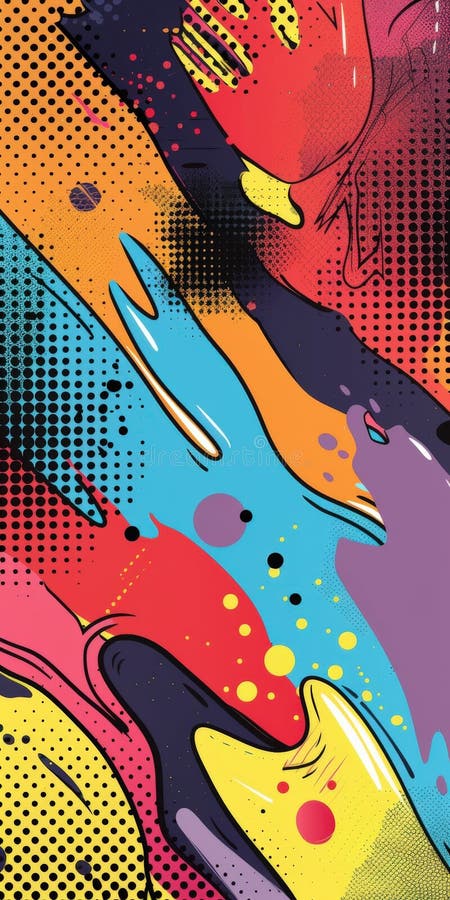 Colorful Abstract Comic Background Template for Creative Projects Stock ...