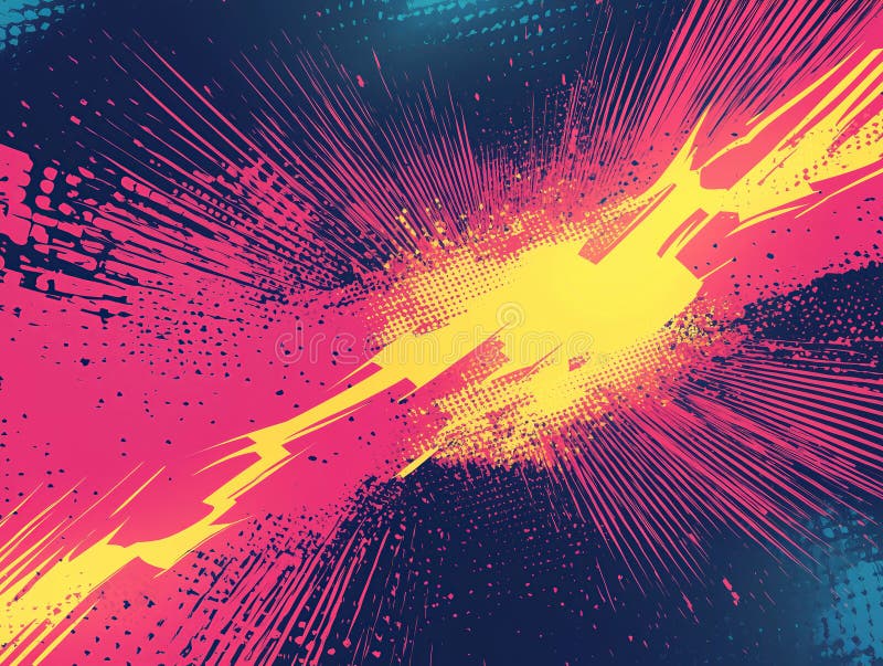 Abstract Comic Book Illustration Explosion, Burst Effect Background ...