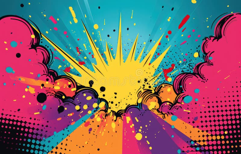 Vibrant Comic Explosion stock illustration. Illustration of abstract ...