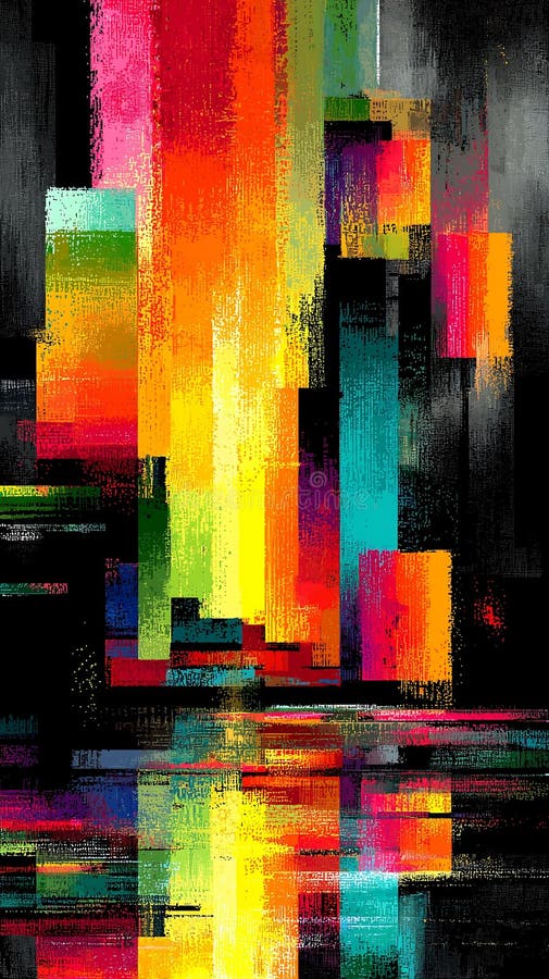 Digital Glitch Effect with Colorful Distortion. Generated Using AI ...