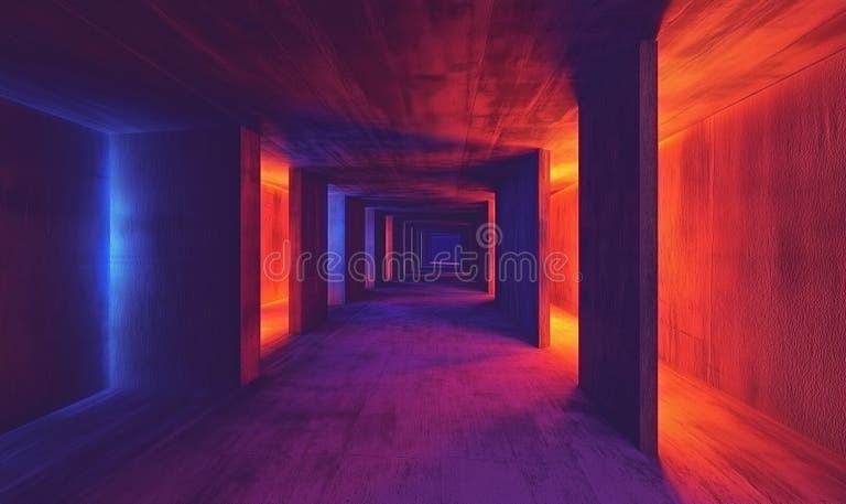 Colorful Abstract Corridor with Vibrant Lighting Effects Stock Image ...