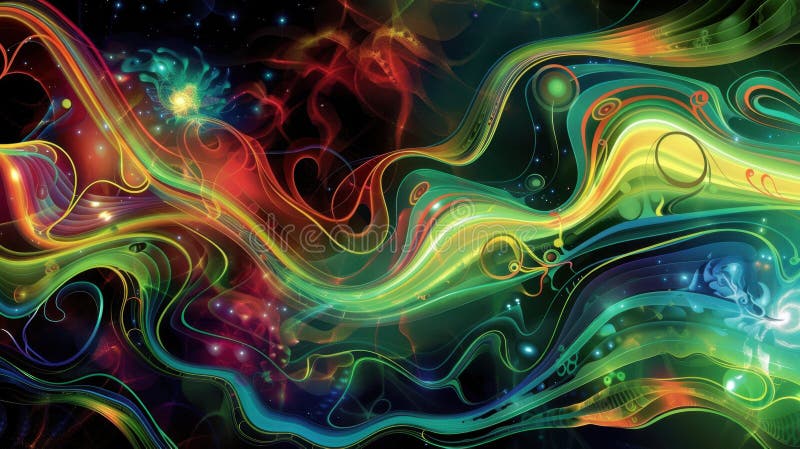 Colorful Abstract Cosmic Waves Background with Vibrant Energy Flow ...