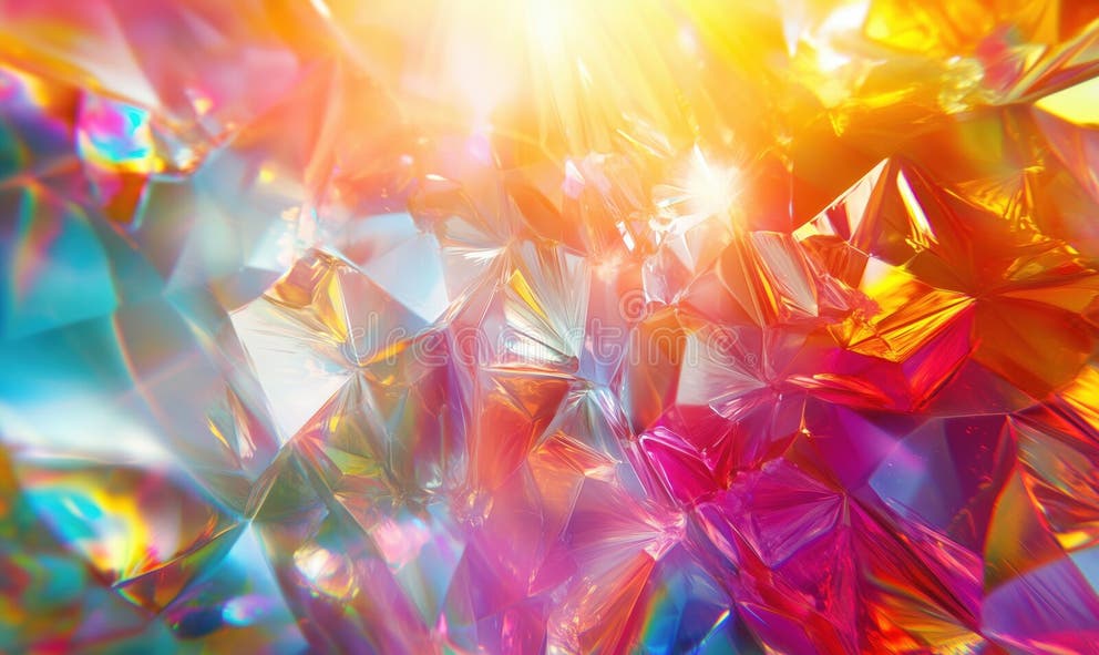 Colorful Abstract Crystal Background with Vibrant Light Reflections and ...