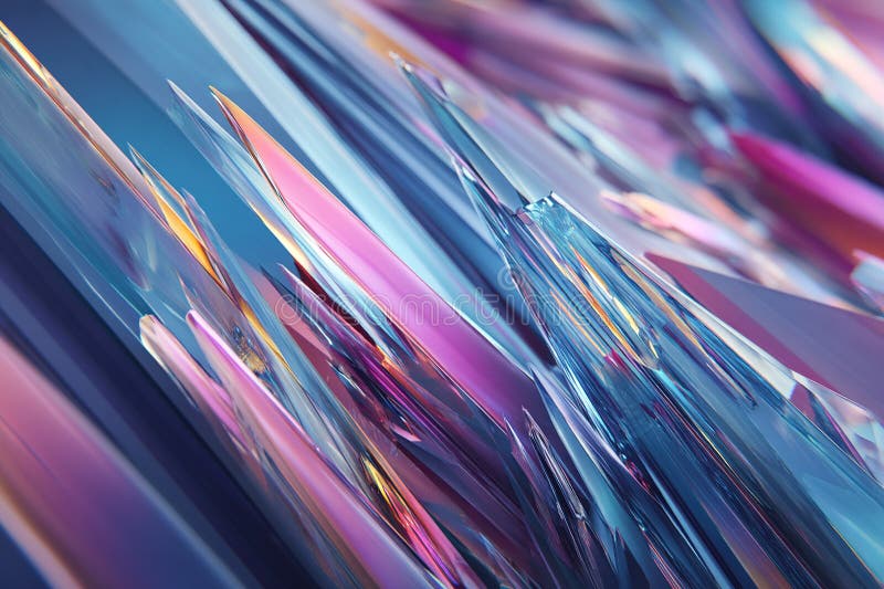 Colorful Abstract Crystal Formations Reflecting Light in a Dynamic and ...