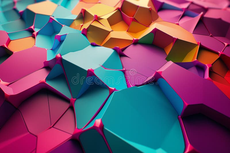 Colorful Abstract Cubic Background with Futuristic Abstract Shapes ...