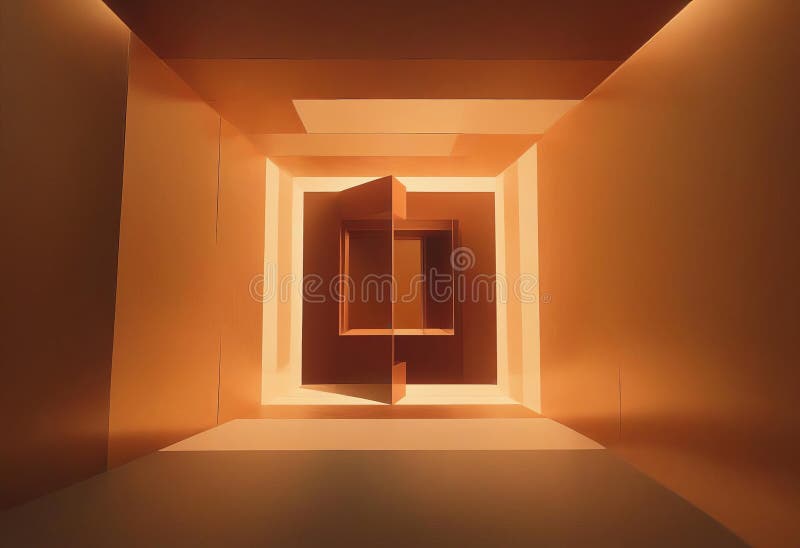 Colorful Abstract Cuboids Landscape in a 3D Rendered Scene Stock ...