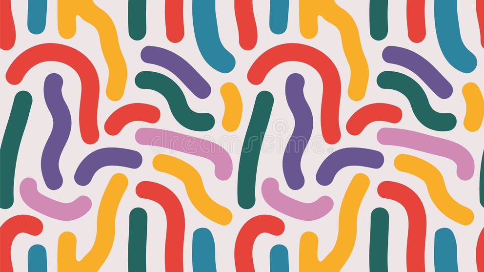 Colorful Abstract Curved Lines Pattern with Retro Flow Aesthetic Stock ...