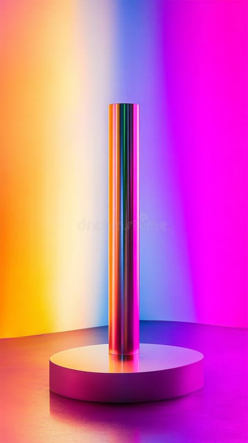 Colorful Abstract Cylinder on Vibrant Gradient Background Stock Image ...