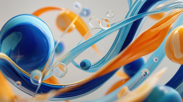 Colorful Abstract 3D Composition with Floating Shapes and Dynamic ...