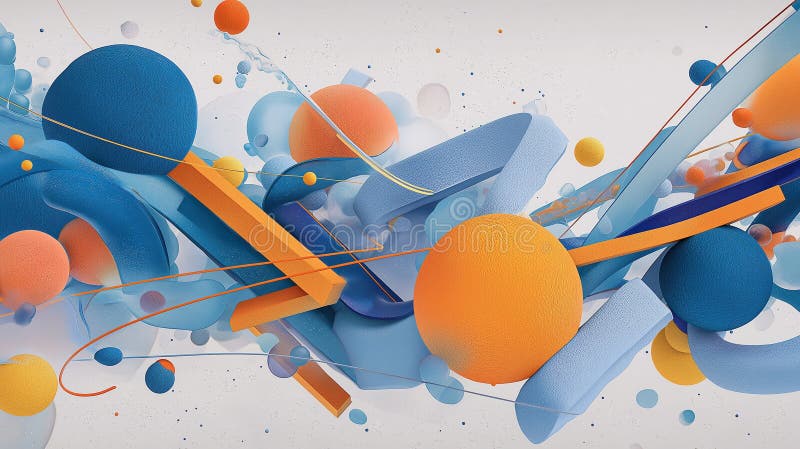 Colorful Abstract 3D Composition with Floating Shapes and Dynamic ...