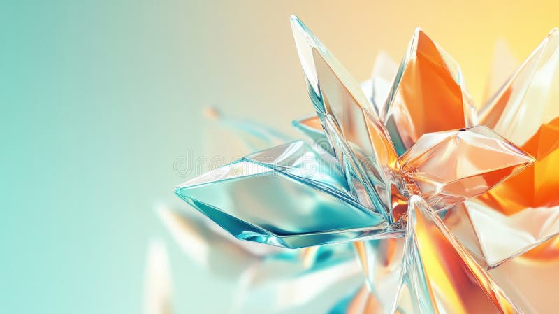 Colorful Abstract 3D Crystal Formations Reflecting Light in a Vibrant ...