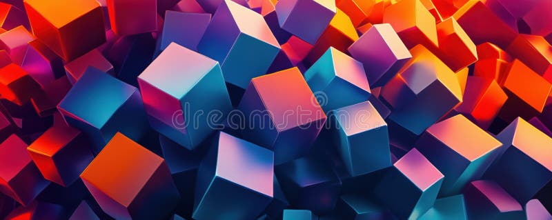 Colorful Abstract 3D Cubes Background with Vibrant Gradients and ...