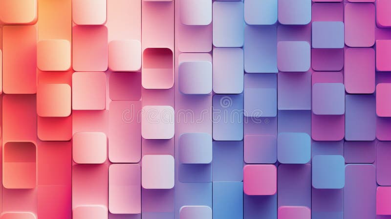 Colorful Abstract 3d Geometric Pattern with Overlapping Squares in ...
