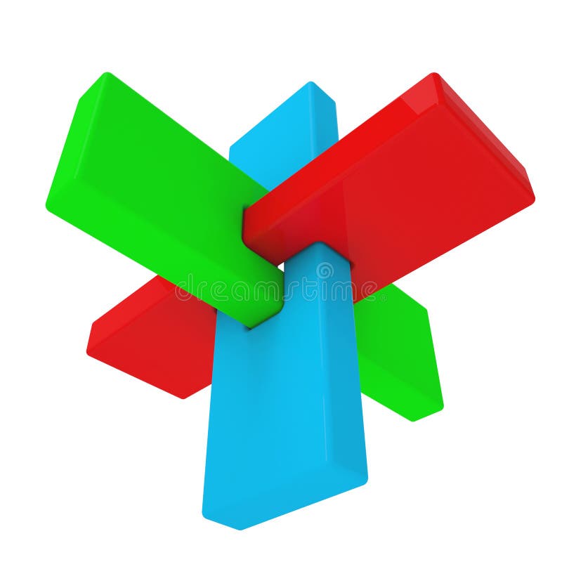 Colorful abstract 3D shape stock illustration. Illustration of block ...