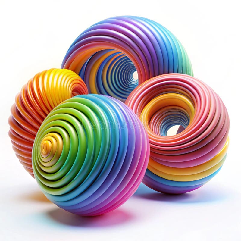 Colorful Abstract 3D Spheres Stock Image - Image of sphere, digital ...