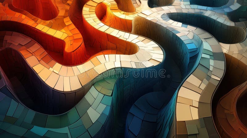 Colorful Abstract 3D Wave Patterns with Intricate Textures and Flowing ...