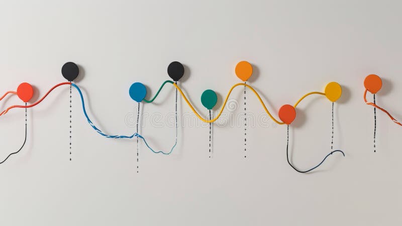 Colorful Abstract Data Flow Concept with Geometric Shapes Stock ...