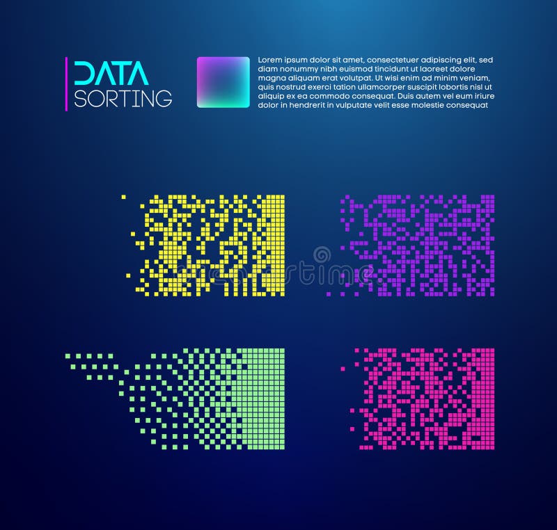 Colorful Abstract Data Sorting with Grid Patterns and Pixel Blocks ...