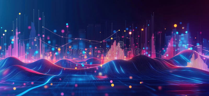 Colorful Abstract Data Visualization with Glowing Lines and Vibrant ... Colorful Abstract Data Visualization with Glowing Lines and Vibrant ...