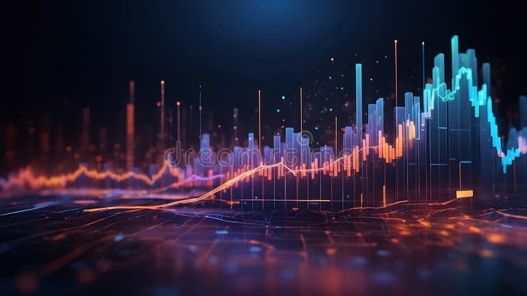 Colorful Abstract Data Visualization Showcasing Financial Trends and ...
