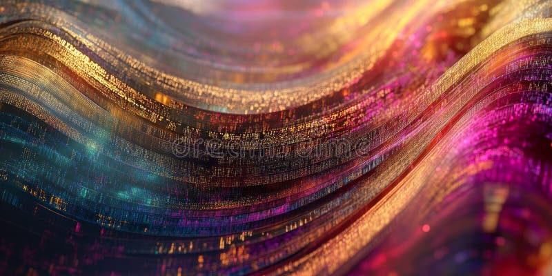 Colorful Abstract Data Waves in Digital Space for Creative Web Message ...