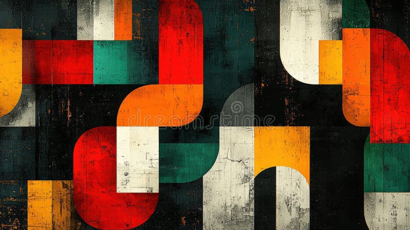 Colorful Abstract Design with Curved Shapes and Bold Patterns for ...