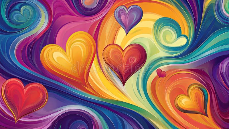 Vibrant Swirling Hearts Create a Joyful Backdrop for Valentines Day ...