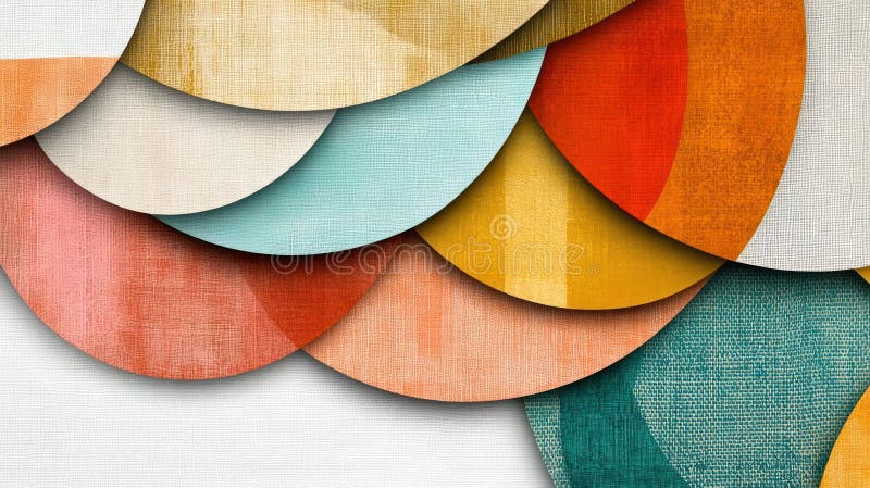 A Colorful Abstract Design Featuring Layered Circular Shapes in Various ...